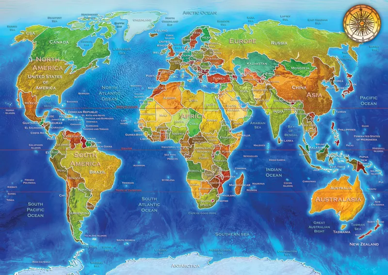 World Geo-Political Map - Art Puzzle - 2000 pieces | jigsawpuzzl…