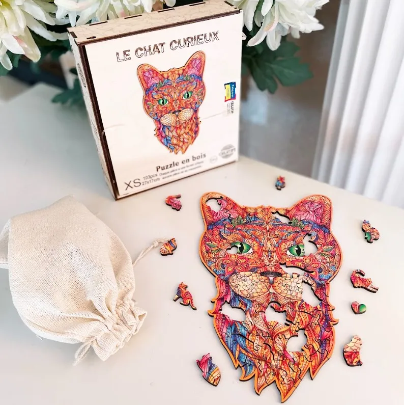 Harmandi Puzzle Creatif - Wooden Puzzle - Cat - 103 pieces - Harmandi ...
