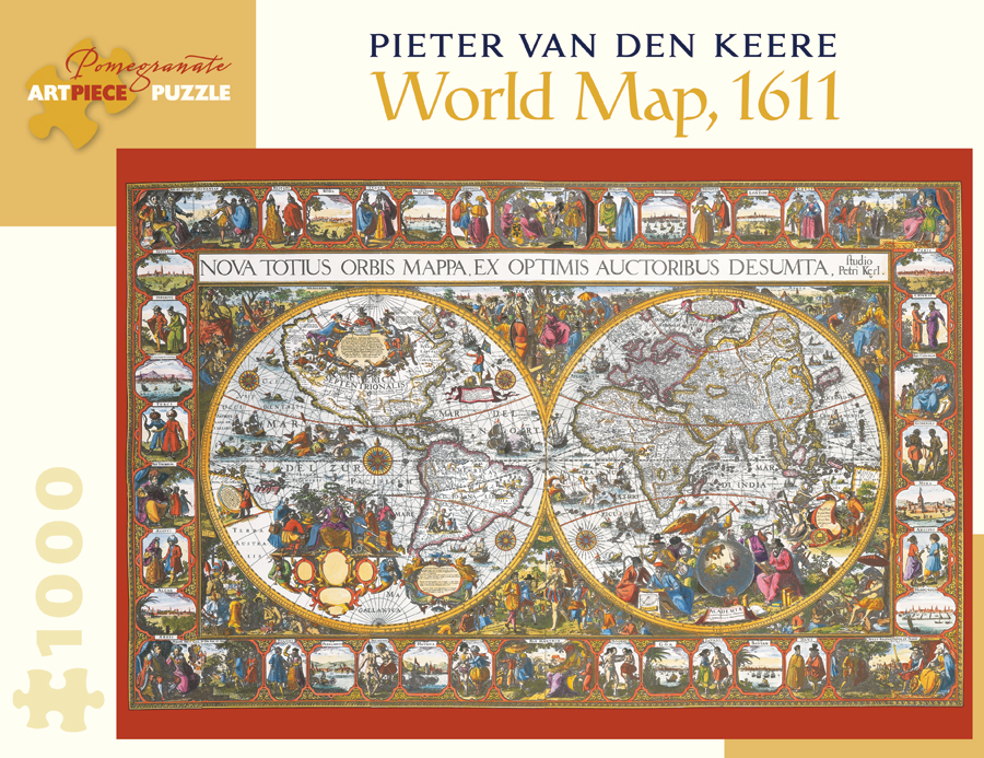 Pomegranate - Jigsaw puzzle Pieter van den Keere - World Map, 1611 ...