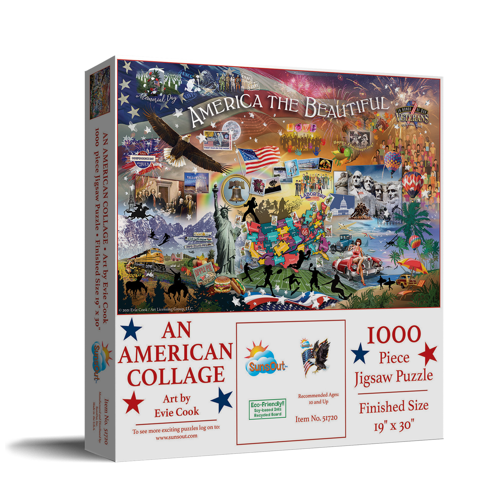 SunsOut - Jigsaw puzzle Evie Cook - An American Collage - 1000 pieces ...