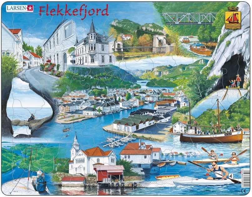Frame Puzzle - Souvenir from Flekkefjord - Larsen - 70 pieces