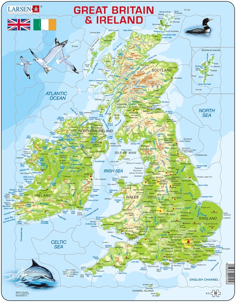 Larsen - Rahmenpuzzle - Great Britain & Ireland (auf Englisch) - 80 ...